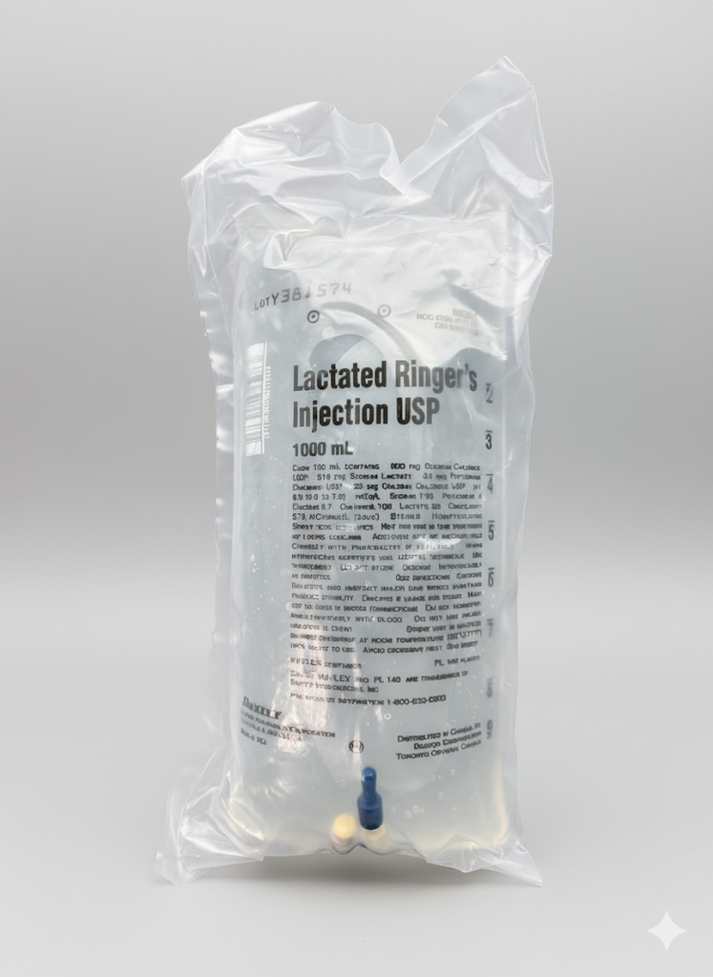 No Rx Required - IV Lactated Ringer's Fluid Bag (LR) Electrolyte Repla ...