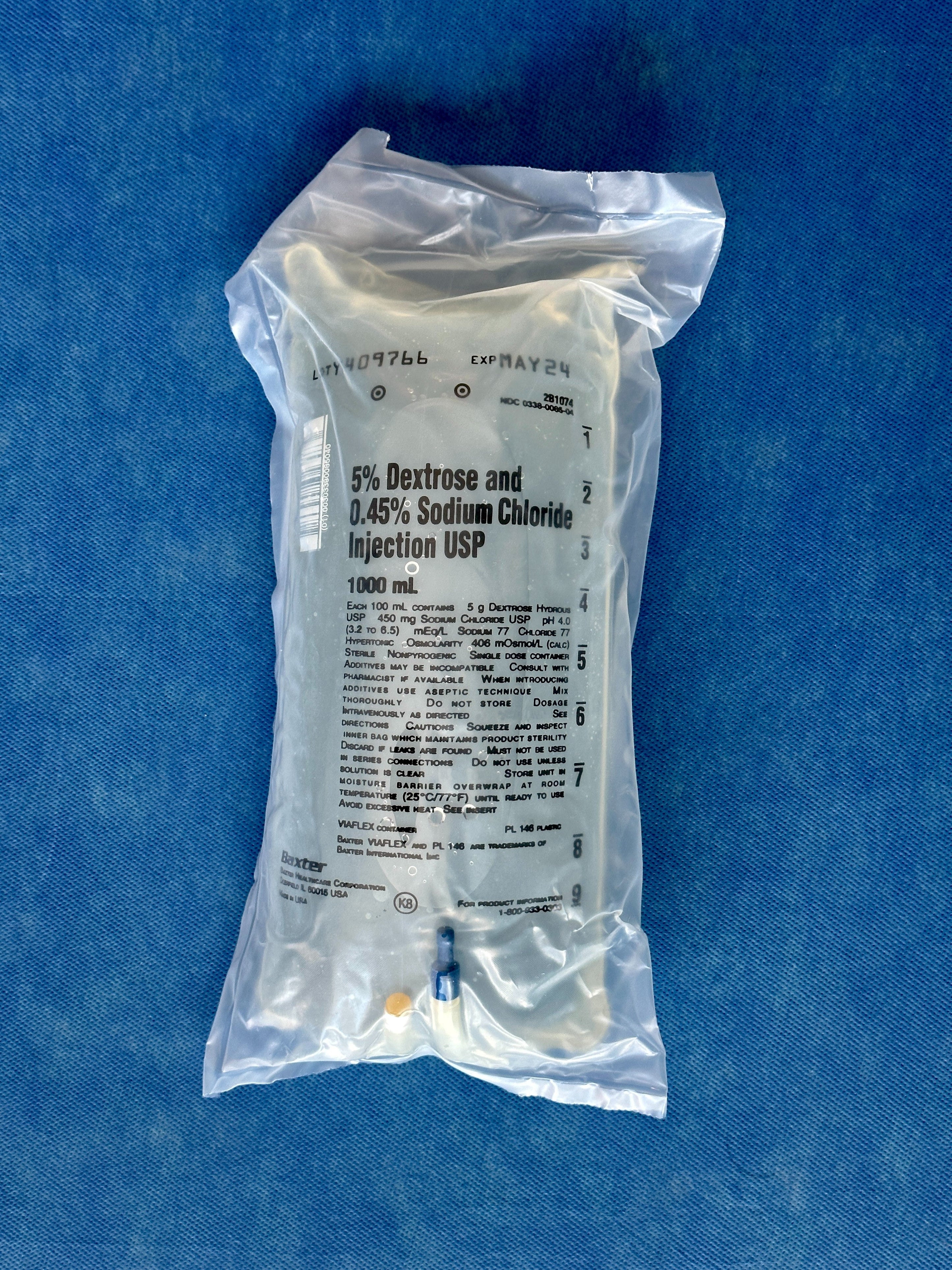 No Rx Required - IV Fluid Bag 5% Dextrose in 0.45% Sodium Chloride (D5 ...