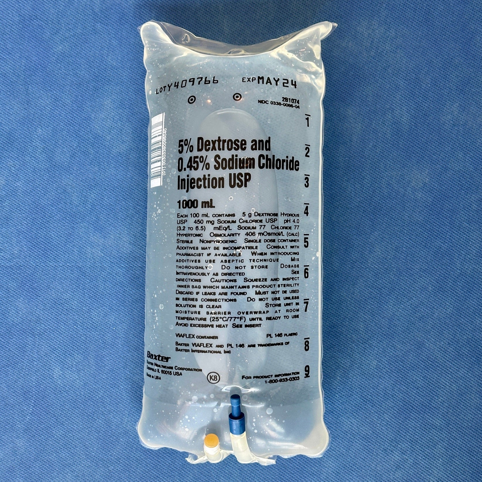 No Rx Required - IV Fluid Bag 5% Dextrose in 0.45% Sodium Chloride (D5 – IV Supply Clinic
